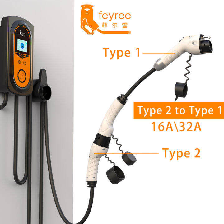 feyree Type 2 to J1772 Type 1 Charging Cable Adapter for EV Charging ...