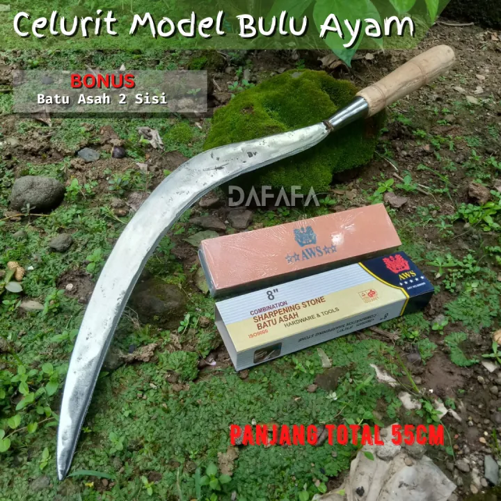 Celurit Khas Madura Model Bulu Ayam Bonus Batu Asah AWS - GRATIS Asahan ...