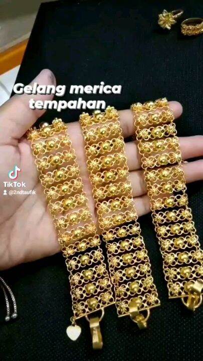 Gelang Merica, Rupiah, Ringgit, Suku, Matahari Koin Mirip Emas Asli 24K + Gratis Emas Logam ...