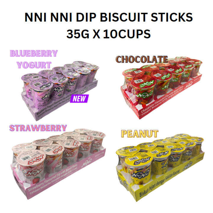 NNI NNI DIP BISCUIT STICKS STRAWBERRY 35G X 10CUPS HALAL MALAYSIA ...