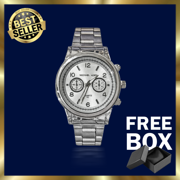 MK 2 Chronograph Silver Dial and Stainless Steel Strap Watch for Women ...