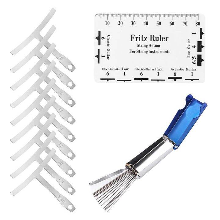 9Pcs Understring Radius Gauge + String Action Ruler Gauge Tool + Guitar ...