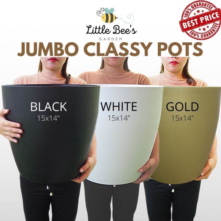 MOBPH Jumbo Classy Minimalist Yayamanin Pots White Black Gold Pearlwave ...