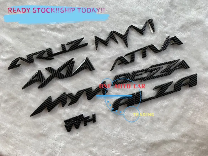 Perodua Car Logo Font Emblem (Carbon ) Myvi Alza ATIVA Bezza Aruz Axia ...