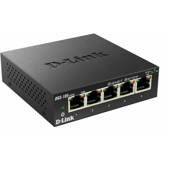 D-Link 5 Port Gigabit Unmanaged Metal Desktop Ethernet Switch DGS-105 ...