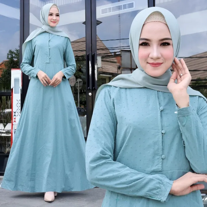 Fya Shope - Pakaian Baju Gamis Wanita Muslimah Mewah Long Dress Gamis ...