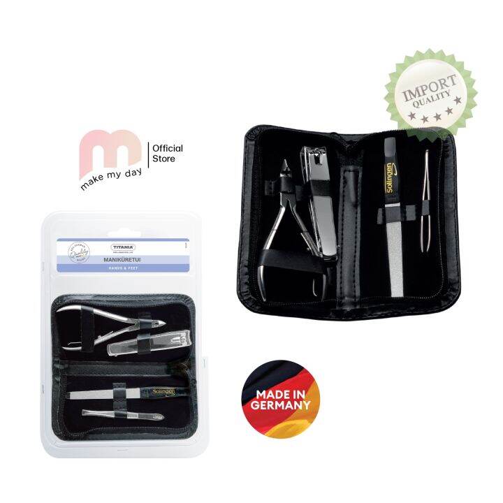 TITANIA - ชุดตกแต่งเล็บ (Manicure Black PU set) | Lazada.co.th