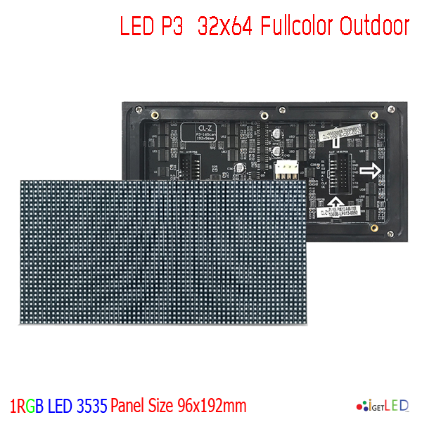 LED P3 RGB โมดูลสีเต็มจอแสดงผล LED 64x32 พิกเซลแผง Dot Matrix จอแสดงผล ...