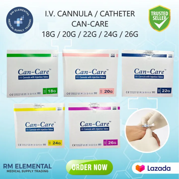 IV Cannula PER BOX / Catheter Can-Care ( 18G 20G 22G 24G 26G ) SOLD PER ...