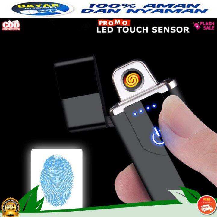 Korek Elektrik Fingerprint Touch Screen Anti Angin Elegan / Electric ...