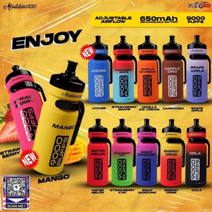 Enjoy Alladin 9000 Puffs 100% Authentic Type C Rechargeable Disposable ...