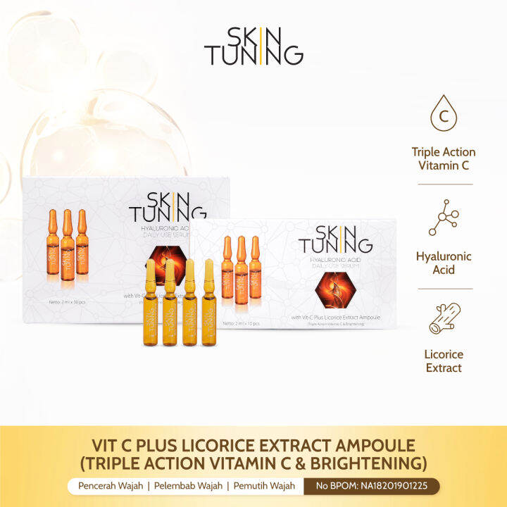 SKIN TUNING Vit C Plus Licorice Extract Ampoule (Triple Action Vitamin ...