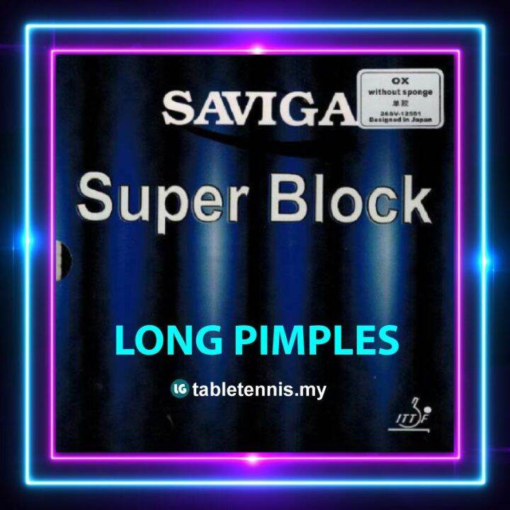 Saviga Rubber Saviga Super Block Long Pimples Table Tennis Rubber Ping Pong Karet Long Pips Out ...