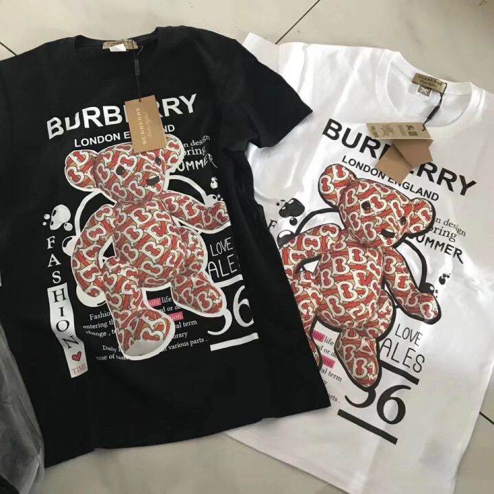 เสื้อยืดแขนสั้น คอกลม ผ้าฝ้าย ลายหมีโพลารอยด์ Explosive Burberry 1 Series สําหรับผู้ชาย และ ...