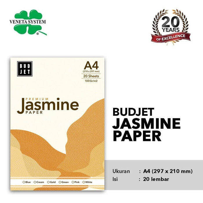 Kertas Jasmine Warna dan Gold A4 / 100 Gr / Kertas Undangan / 20 Sheet ...