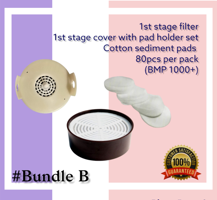 Filters Bundle B:1pc First Stage Filter, 80pcs cotton sediment pads,1pc ...