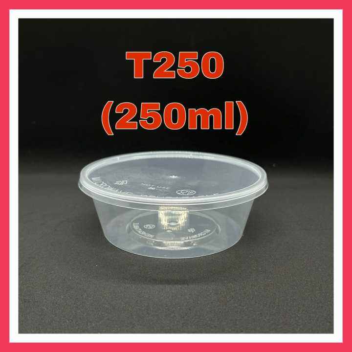 Round Container T250 , 250ML Container With LID (50Pics+-) | Lazada