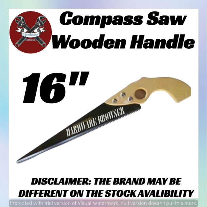1906 -1 PCS 16" Compass Saw Wooden Handle (BRAND MAY BE DIFFERENT ON ...
