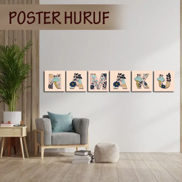 Poster Huruf | Hiasan Dinding Ruangan | Harga Per Huruf | Lazada Indonesia