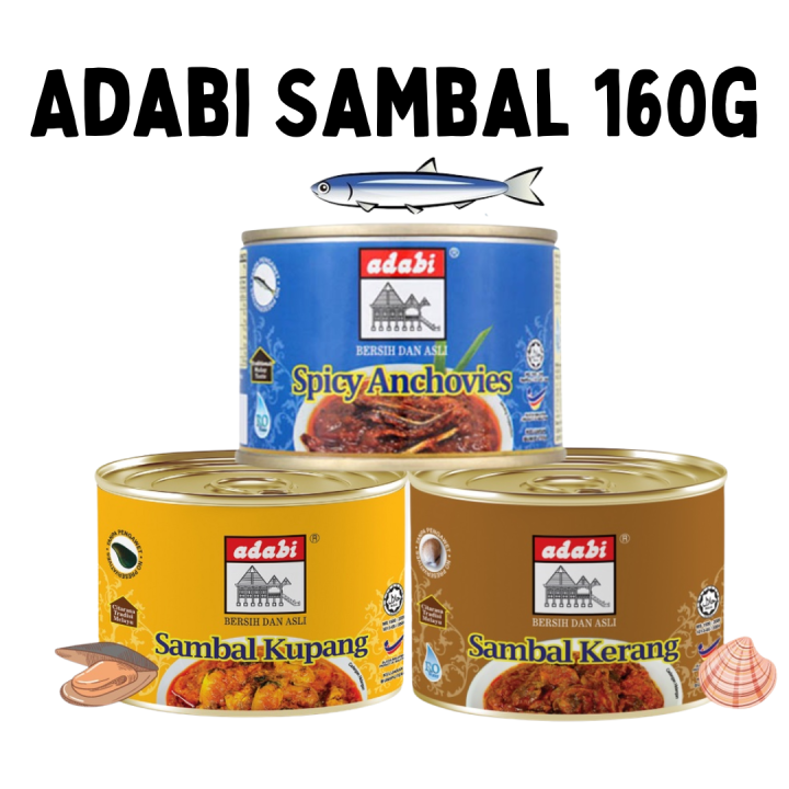 Adabi Sambal Kupang/Kerang/Ikan Bilis 160g | Lazada