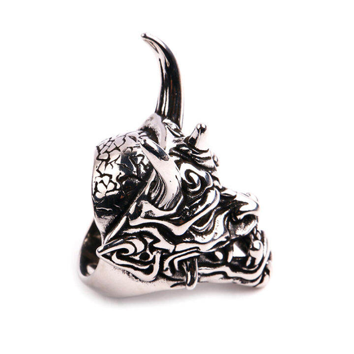 newdv2 Vintage Mens Horror Anger Skull Ring Gothic Punk Biker Skeleton ...