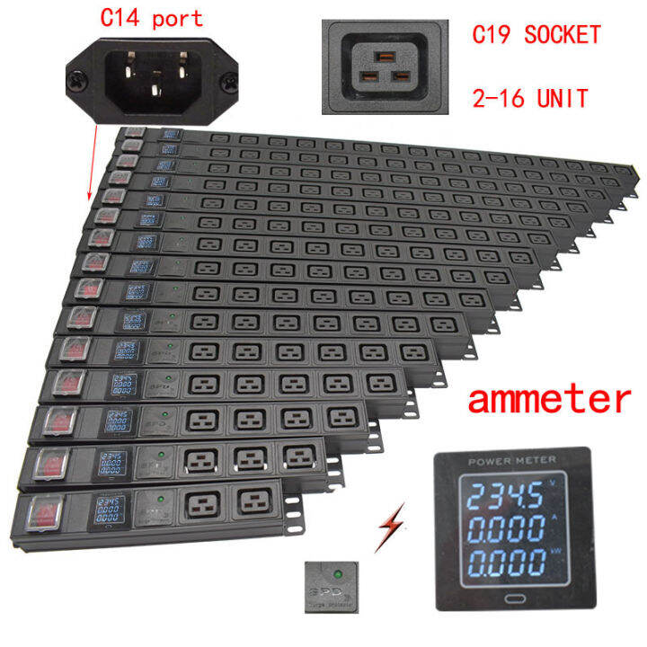 Pdu Power Strip Lightning Protection C19 Output Multiple Socket 2 16 Ac 1079