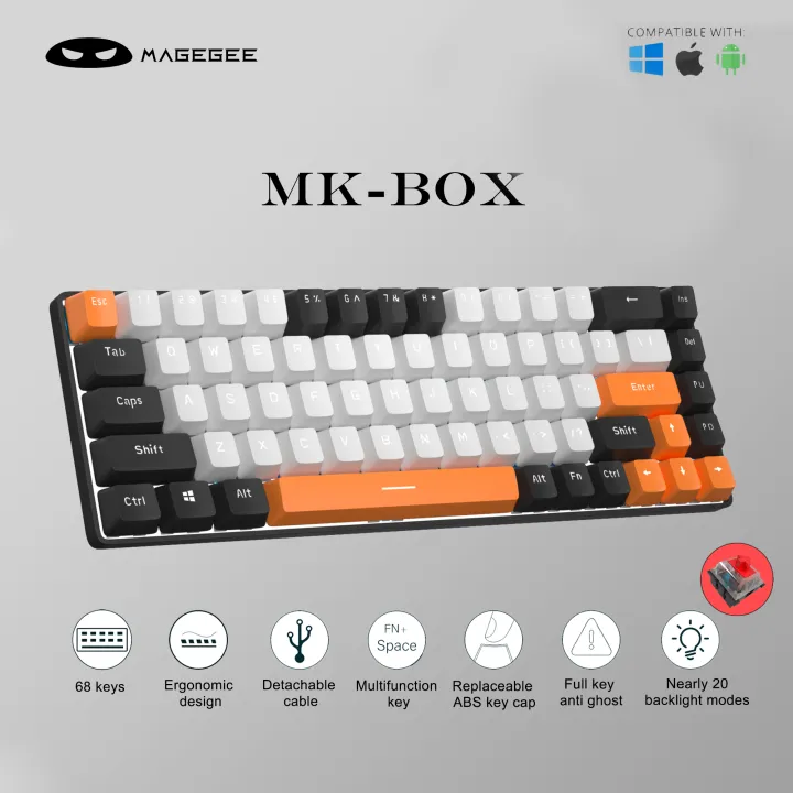 MageGee Box 65/Star84/Star100 percent Mechanical Keyboard mini wired ...