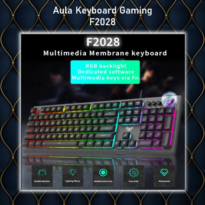 Keyboard Gaming Multimedia Membrane AULA F2028 – RGB Macro Software ...