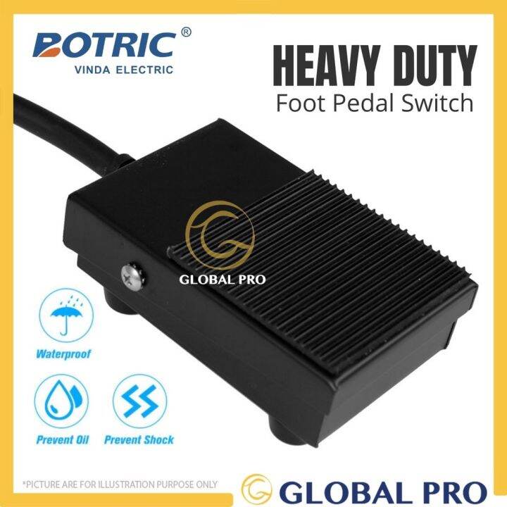 BOTRIC Heavy Duty Momentary Foot Pedal Switch Metal Treadle Foot Switch ...