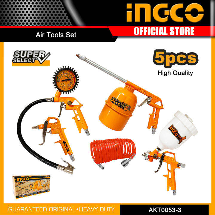 INGCO 5PCS Pneumatic Air Tools Set SUPER SELECT with Europe Type ...