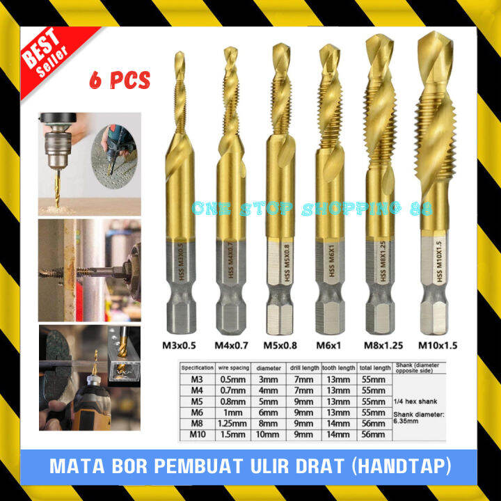 MATA BOR HANDTAP HAND DRILL TAP SENAI SNAI SNEI SCREW HEX TWIST DRILL ...