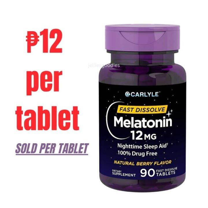 Carlyle 12mg Melatonin Fast Dissolve Melatonin Nighttime Sleep Aid Drug ...