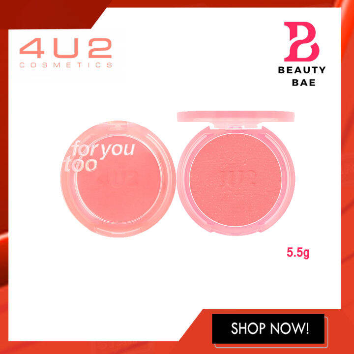 (เนื้อโมจิ) 4U2 For You Too Moji Blush บลัชออนเนื้อโมจินุ่มบางเบา 5.5g ...