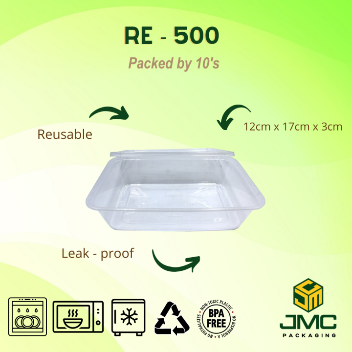 Microwavable Container (CLEAR) RE500 10pcs/pack | Lazada PH