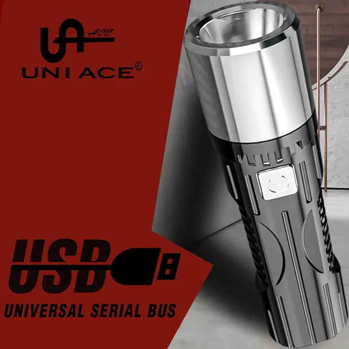 Ultra LED Zoom Mini Flashlight Splashproof flashlight rechargeable ...