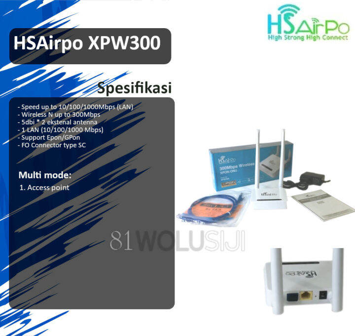 HSAIRPO XPW300 Wireless N 300Mbps XPON ONU/ONT | Lazada Indonesia