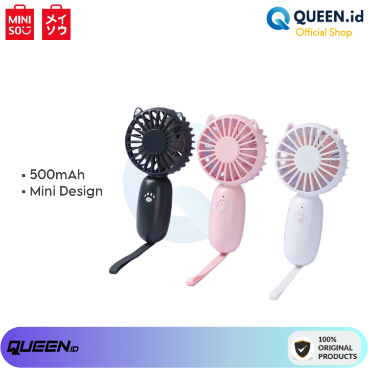 Miniso Mini Fan Portable 500mAh - Kipas Angin Genggam Mini 3 Speed ...