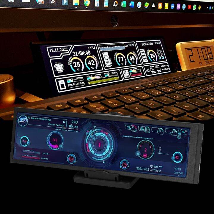 7.9Inch Computer Monitor CPU GPU SSD Long Strip Secondary Screen IPS ...