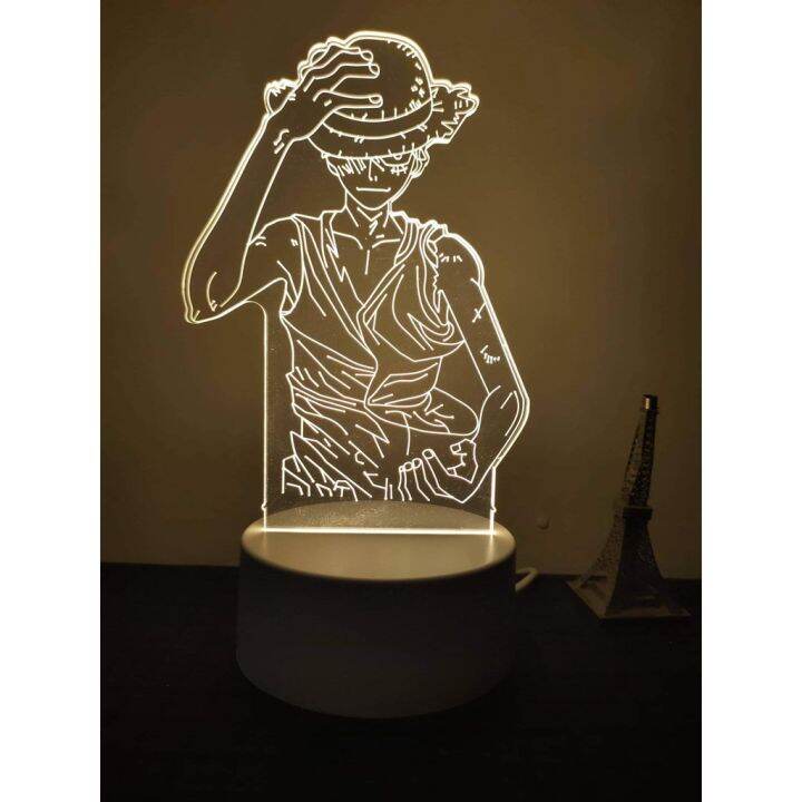 Luffy One Piece Anime onhand 3D Acrylic LED Lamp [single/7 colors/16 ...
