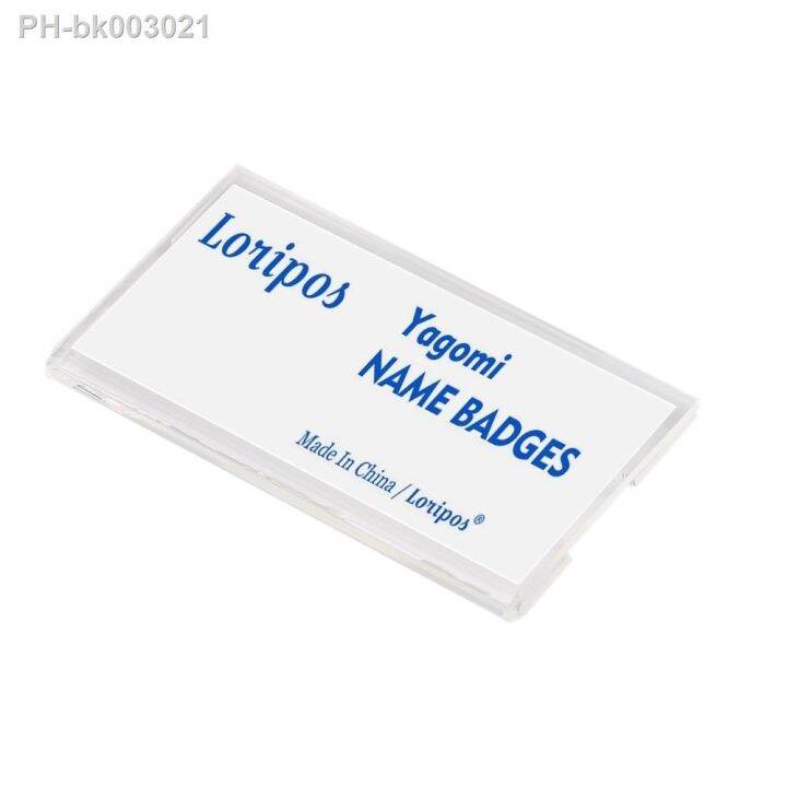 Pin-on Acrylic Holder for Card Identification Name Plate Id Tag Safety ...
