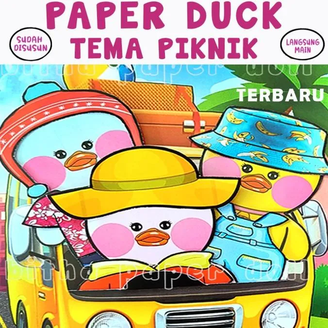 [BISA COD] mainan anak Paper Duck Bebek Viral TEMA PIKNIK [TERBARU ...