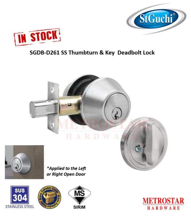 St Guchi Thumbturn & Key Deadbolt Lock SGDB-D261 SS | Lazada