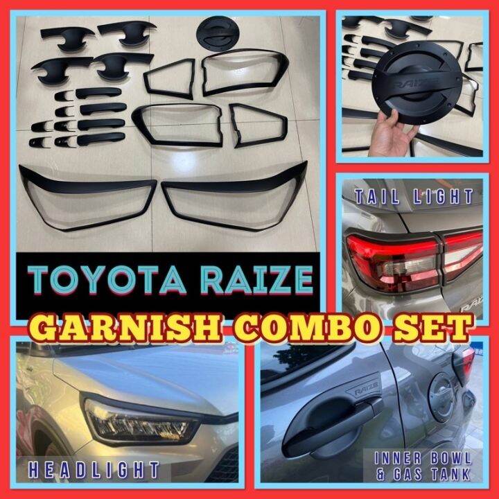 TOYOTA RAIZE 2022-2023 GARNISH COMBO SET MATTE BLACK | Lazada PH