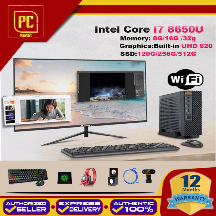 PROVISION Mini PC Computer Desktop computer Intel Core I7 8650U Quad ...