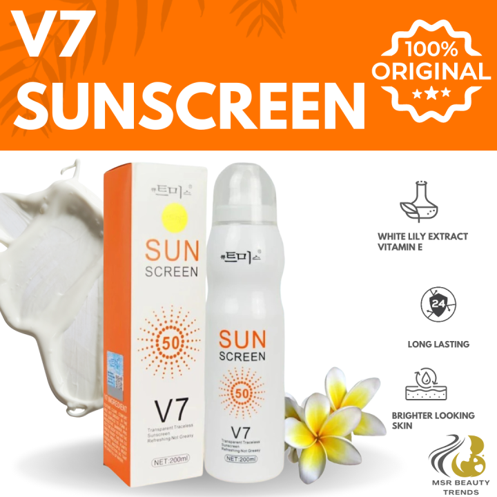 Original Very Effective Instant Whitening SUN SCREEN SPRAY V7 200ML SPF ...