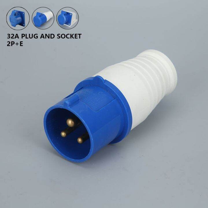 32A 3 Pin 2P E IP44 Waterproof Male Female Electrical Connector Power ...