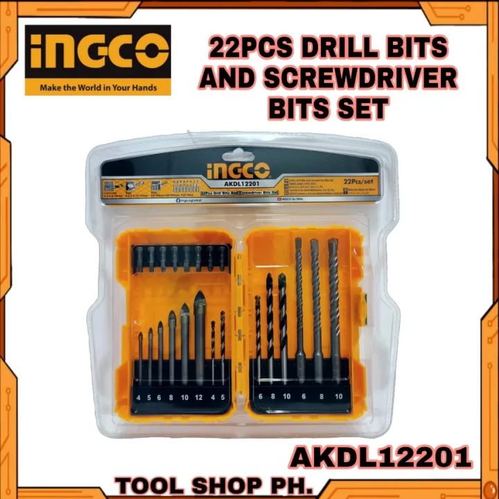 INGCO 22PCS Drill Bits and Screwdriver Bits SET AKDL12201 | Lazada PH