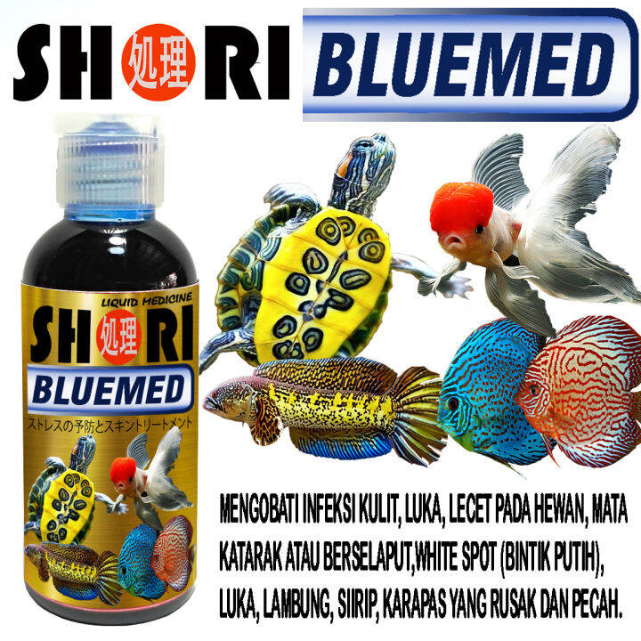 SHORI BLUEMED IKAN HIAS OBAT BIRU LUKA SIRIP ANTIIBIOTIK WHITE SPOT JAMUR KURA IKAN OBAT ANTI ...