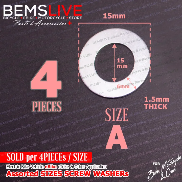 4 Pieces Screw Washers - Choices of M15 M12 M10 M8 and Special Size ...