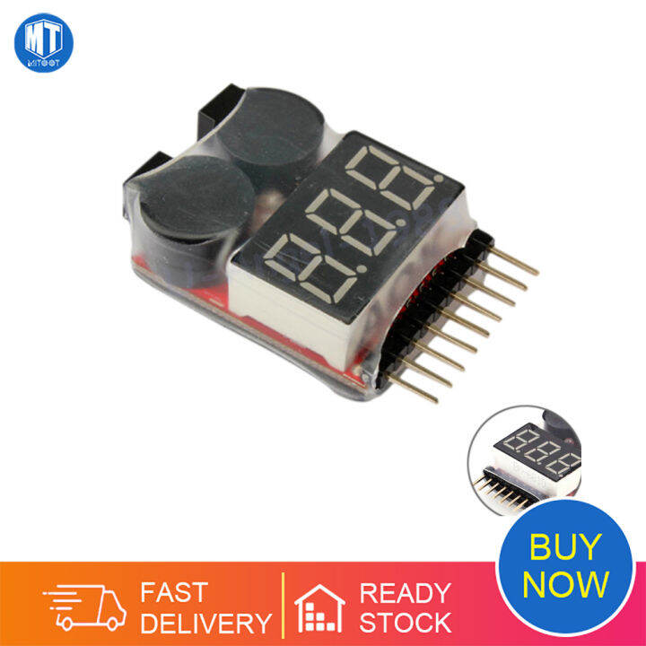 Voltage Tester Low Voltage Buzzer Alarm for 2-8S Lipo Life LiMn Li-ion ...